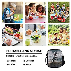 KXZOYLM Dirt Bike Backpack for Kids Cool Motorcycle School Backpacks 3 Pieces Set School Bookbag with Lunch Bag And Pencil Case Casual Motorcycle Vehicle Shoulder Bag for Teen Boys Girls