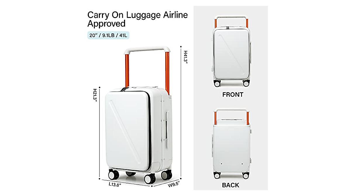 MILADA Carry On Luggage with Wide Handle Suitcase, 20 Inch Hardside ...
