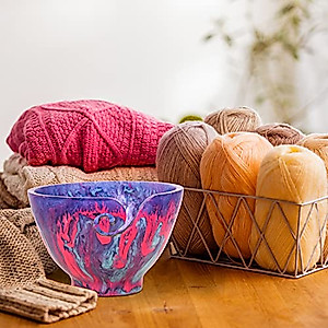 Ommi Handcrafted Resin Yarn Bowl, Knitting Resin Storage Bowl, Crochet Kit Organizer. (Purple)