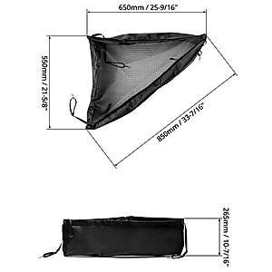 QWORK Corner Hay Feeder Bags, 2 Pack Large Capacity Hay Bag for Horse, Reduces Waste, with Mesh Bottom and Snap Closure, for Horse Trailer Stalls, Black