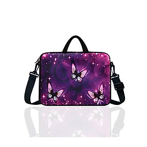 10-Inch Neoprene Laptop Tablet Shoulder Messenger Bag Case Sleeve for 9.7 10 10.1 10.5" Inch Netbook/Ipad Pro/Air (Colourful Butterfly)