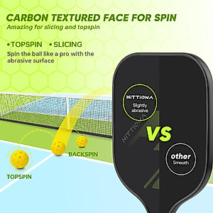 HITTIONA Pickleball Paddles - Fiberglass Pickleball Paddles Set of 2, USAPA Approved Pickle Ball Rackets 2 Pack with 4 Pickleball Balls, 1 Pickleball Bag, Paddles Ball Set for Beginners