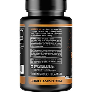 Gorilla Mode AR Carnitine 750mg Capsules – Androgen Receptor Upregulator/Boosts Cellular Energy, Upregulates Androgen Receptor Density/Shuttles Fatty Acids (120 Capsules)