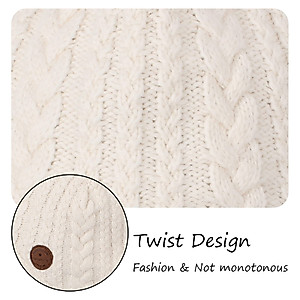 Bamery Winter Baby Infant Girl Beanie Knitted Toddler Baby Boys Hat Fleece Lined Earflap Hats with Pompom 0-4 Years (White, S)