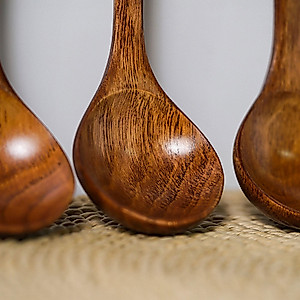 YPBEW Wood Soup Spoon Wooden Long Soup Ladle Rice Sugar Spoon Porridge Spoon Natural Wooden Spoon For Eating Mixing Wooden Porridge Spoon