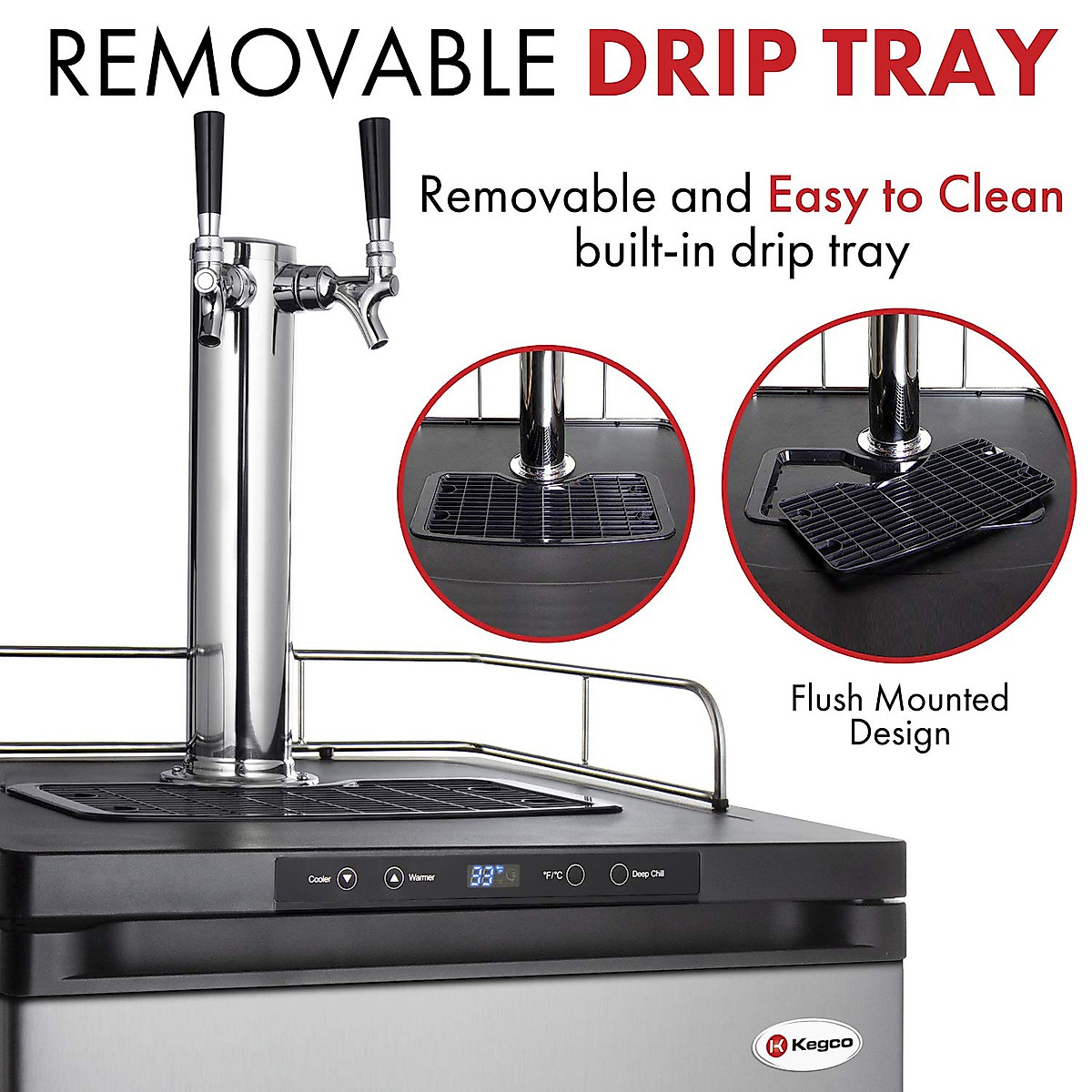 Kegco Kegerator, Dual Tap, Stainless Steel