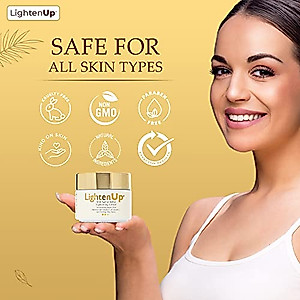 Lightenup Anti-Aging, Skin Brightening Cream - 4.4 fl oz / 100 ml - Dark Spots Corrector for Face & Body, Helps to reduce Hyperpigmentation, with Argan Oil and Shea Butter