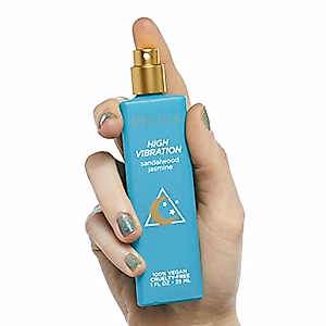 Pacifica Beauty Natural Origins High Vibration Spray Perfume, Clean Fragrance, 100% Raw Materials, Smells like Sandalwood and Jasmine, Woody Notes, Vegan + Cruelty Free
