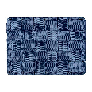 WENKO Adria 23786100 Storage Basket with Lid 19 x 10 x 14 cm Dark Blue