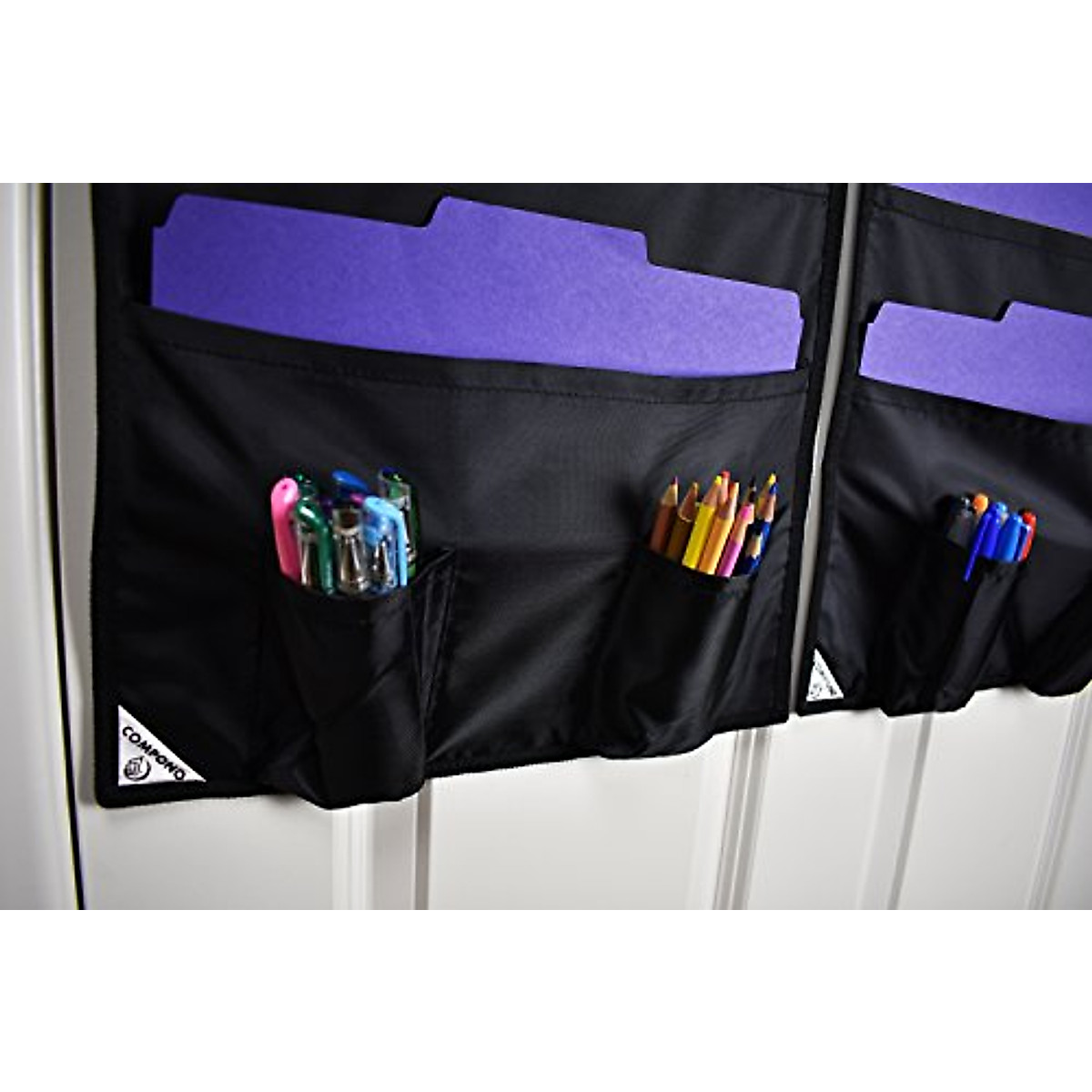 COMPONO Wall Storage Pocket Charts (10 Pocket - 2 Pack, Black) File Organizers with Free Bonus 6 Door Hangers. Best Pocket Chart for School, Classroom, Home or Office. Wall Pocket Chart Organizer