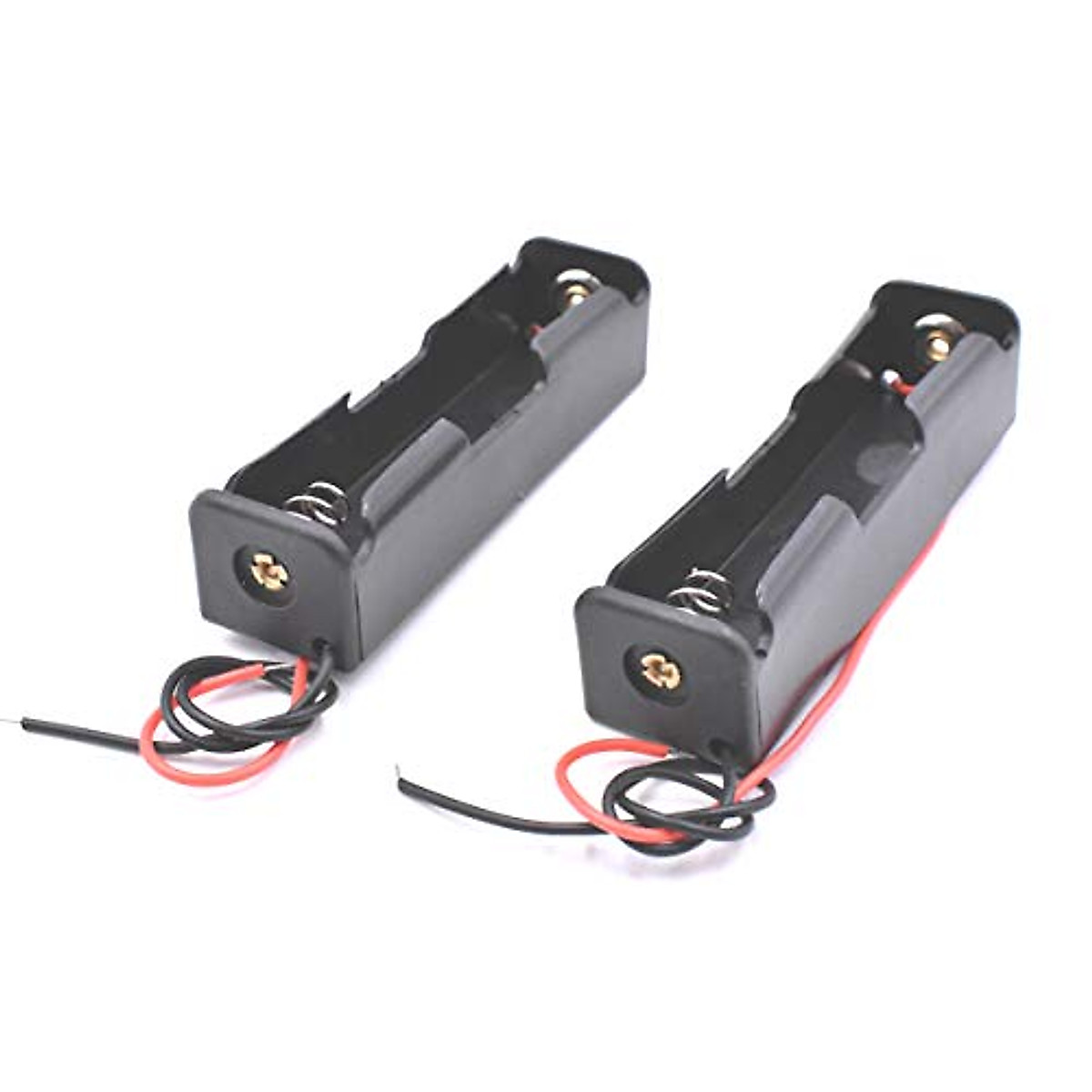 Pack of 8 Wire Lead Battery Storage Box Case Holder for 18650 Button Top Single Battery