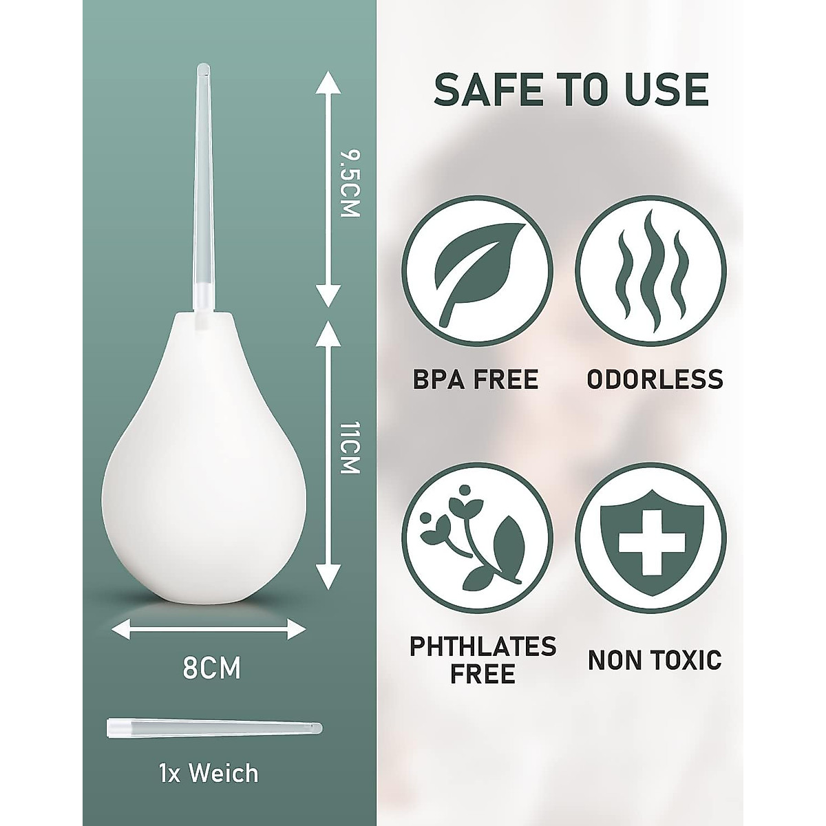 Enema Douche Anti Back-Flow, Amal Douche Connected to Shower Hole,Enema Bulb with 7 Spouts, Reusable Portable Enima Vaginal Cleaner kit for Men Women (Black)