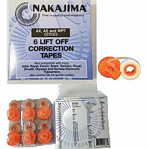 Nakajima LO001 Typewriter Lift-Off Correction Tape (6-Pack)