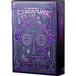 Cyberpunk Purple Playing Cards, Cardistry Decks, Black Deck of Playing Cards for Kids & Adults, Cool Playing Cards with Card Game e-Book, Unique Playing Cards for Poker, Cyberpunk Cards