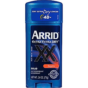 Arrid XX Extra Extra Dry Solid Antiperspirant Deodorant, Regular, 2.6 Oz (Pack of 6)