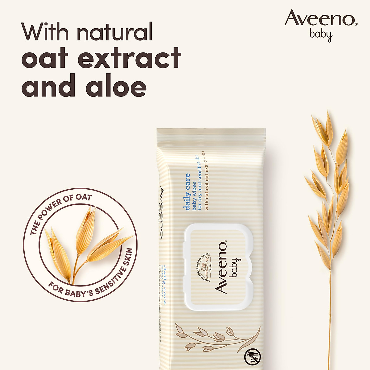 AVEENO Baby Daily Care Wipes - Cleanse Gently and Efficiently - Baby Wipes - Baby Essentials - 72 Wipes, Lid On Each Pack, Pack of 12 (864 Wipes in Total)