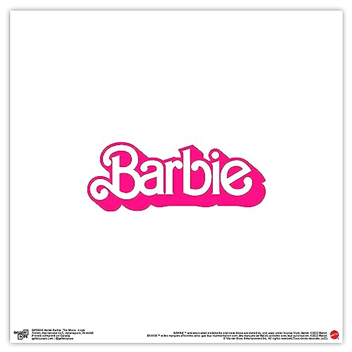 Trends International Gallery Pops Mattel Barbie: The Movie - Logo Wall Art Wall Poster, 12.00" x 12.00", Unframed Version