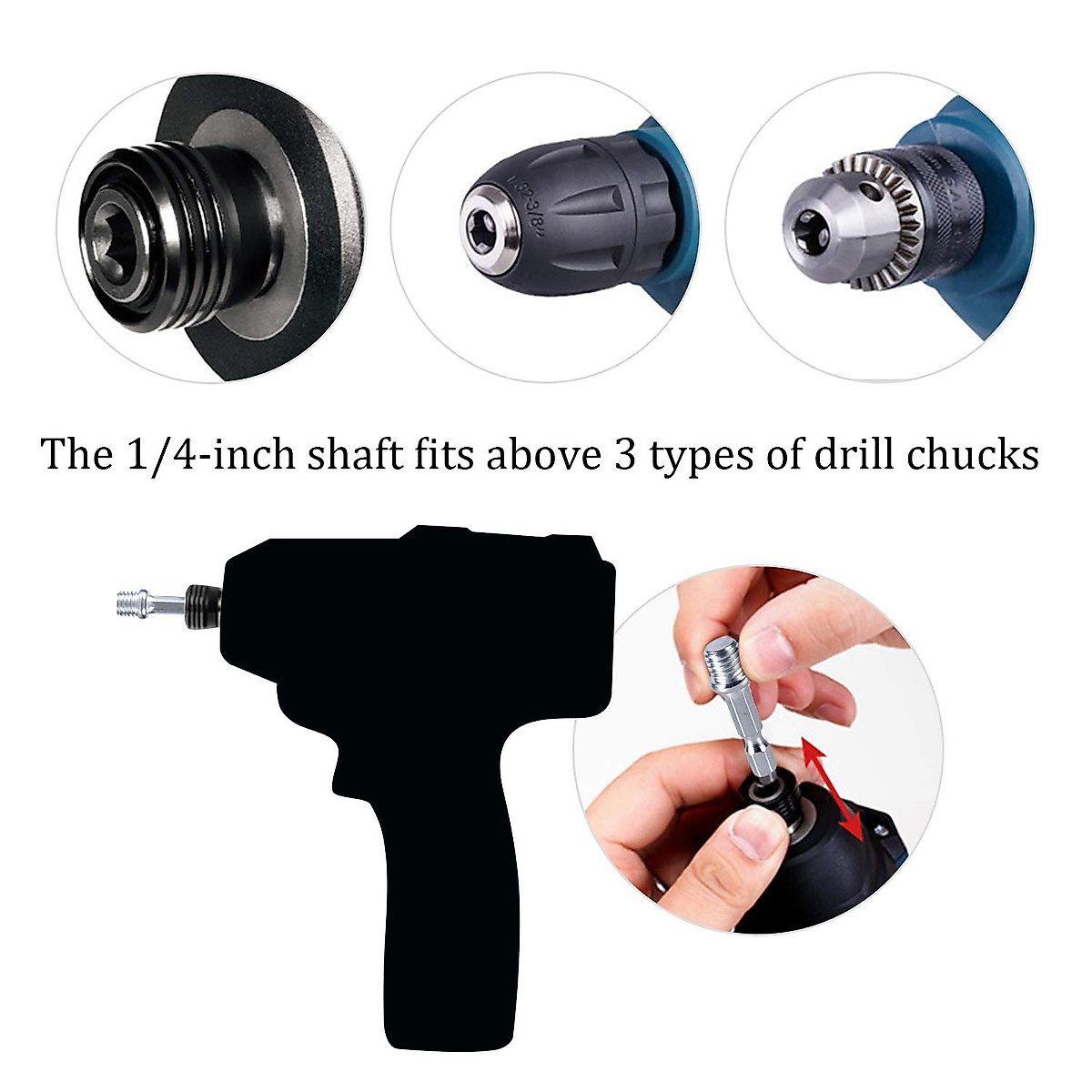 Kichwit 4 Inch Drill Power Brush Tile Scrubber Scouring Pads Cleaning Kit, Includes Attachment, Heavy Duty Household Cleaning Tool (Drill NOT Included)