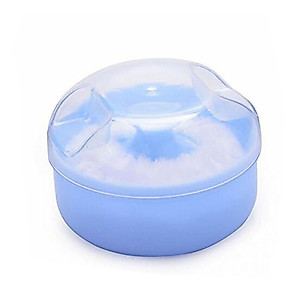 ericotry 2 Pcs Baby After-Bath Powder Puff Sponge Box Kit Dispensor DIY Make up Cosmetic Loose Powder Jar Container Case (Blue)