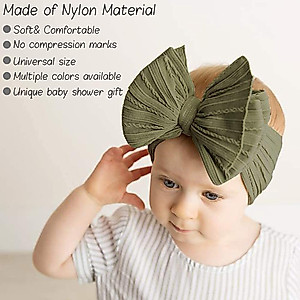 Makone Handmade Baby Headbands with Bows Stretchy Nylon Headbands for Infant Baby Girls