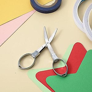 2Pcs Folding Scissors Stainless Steel Mini Scissors 8.3x 2.4cm Safe Portable Small Scissors for Sewing Paper Cutting
