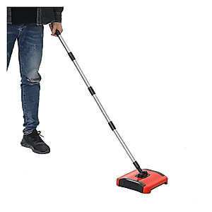 JUSTJUNMIN Handhold Carpet Floor Sweeper Cleaner Push Automatic Broom Home Office Carpet Rugs Scraps Paper Cleaning with Brush Hand Push Sweeper