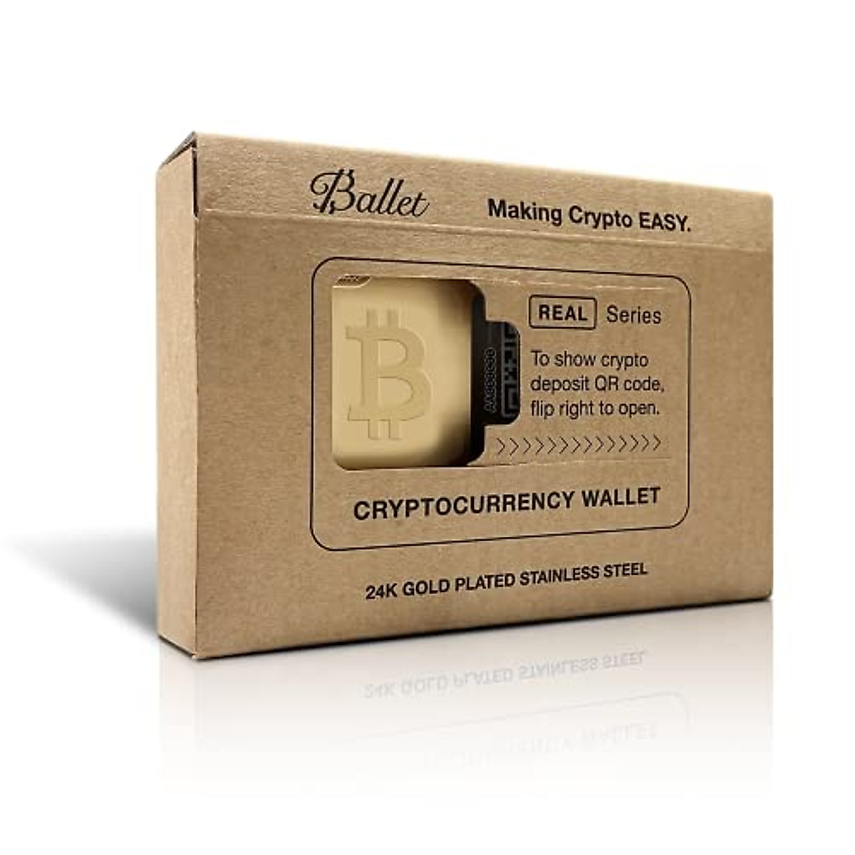 Ballet REAL Bitcoin, Gold Edition - The Easiest Crypto Cold Storage Card, Cryptocurrency Hardware Wallet with Multicurrency and NFT Support (Single)