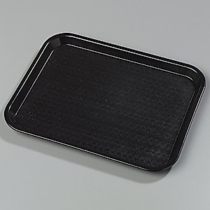 Carlisle FoodService Products Cafe Plastic Fast Food Tray, 14" x 18", Black, (Pack of 12)