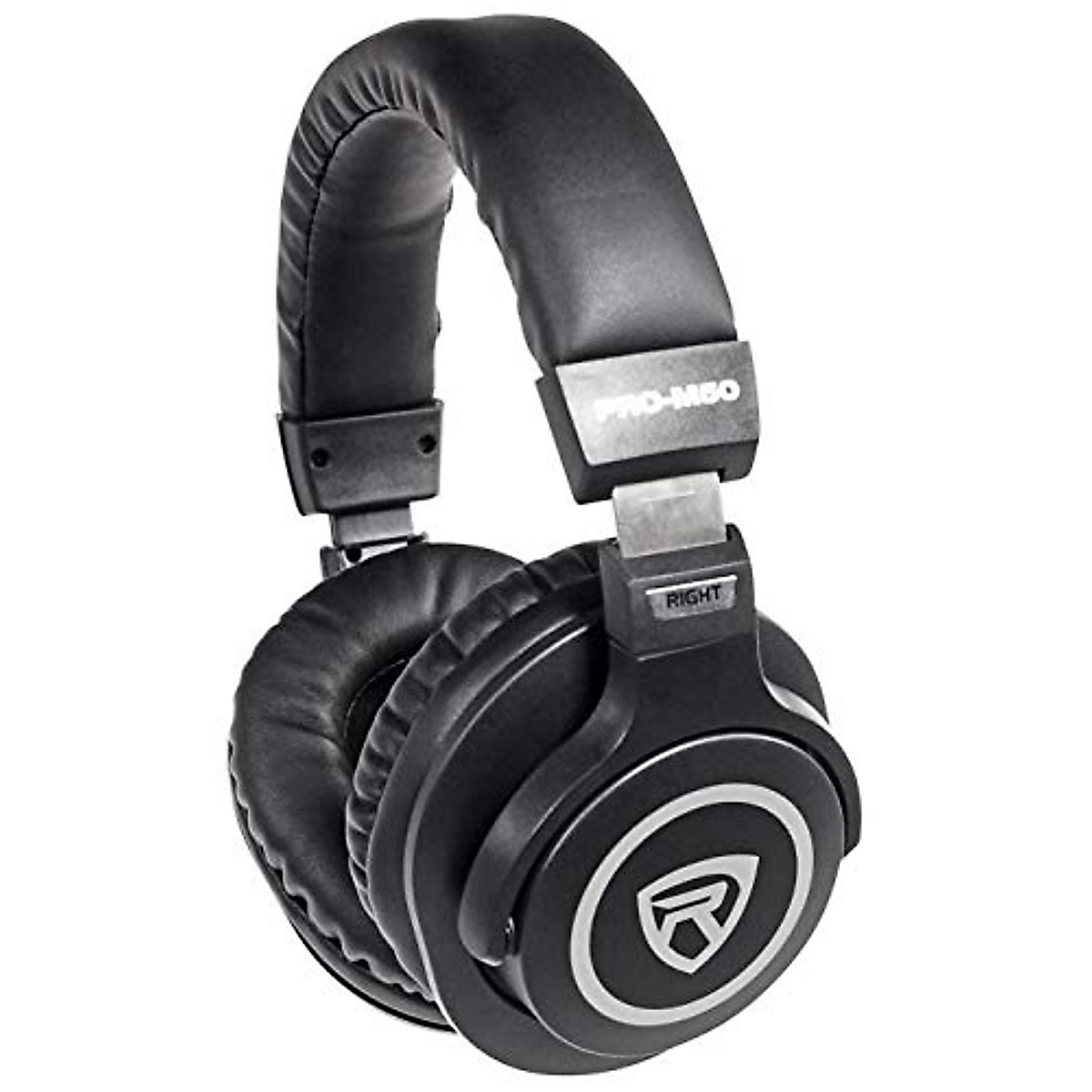 Rockville PRO-M50 Studio Headphones w/ Detachable Coil Cable, Case+Extra Ear Pad, Silver, mediam