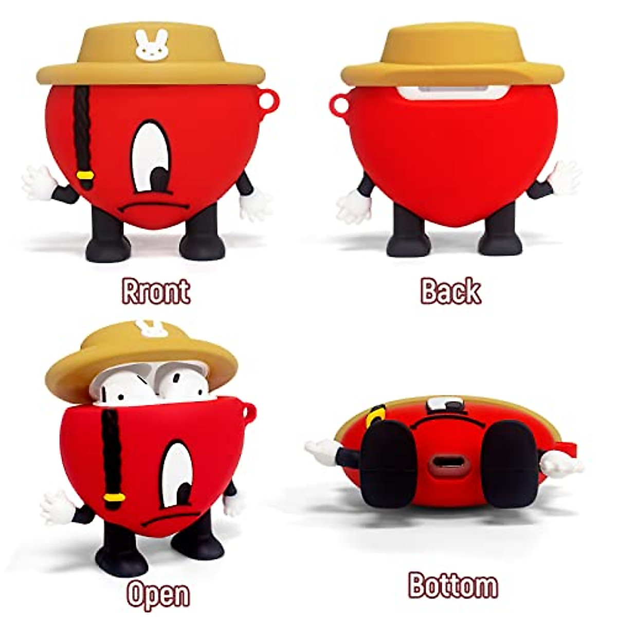 [7in1] Bad& Bunny Airpods 1/2 Case, Un Verano Sin Ti 3D Airpod Case Gifts for Teens Women Men with Keychain