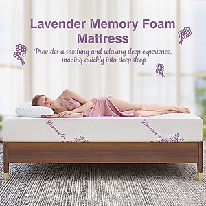 Hcore 10 Inch King Memory Foam Mattress,Cooling Lavender Mattress in a Box,Medium-Firm Mattress Made in USA,Pressure Relief & Temperature Regulation,Fiberglass-Free,CertiPUR-US Certified
