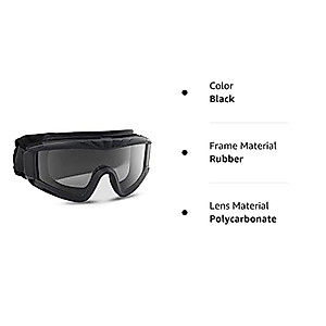Xaegistac Airsoft Goggles, Tactical Safety Goggles Anti Fog Military Eyewear with 3 Interchangable Lens for Paintball Riding Shooting Hunting Cycling (Black)