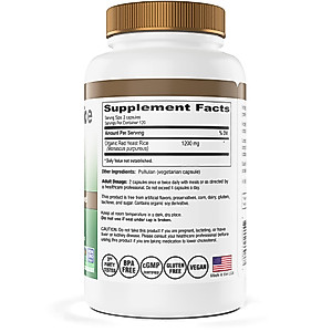 Red Yeast Rice Gold, 600 mg of Organic Red Yeast Rice - IP6 International - 240 Veg Caps