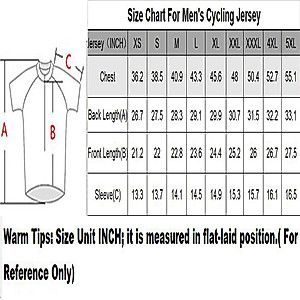 XUNQI Men's Cycling Jersey Long Sleeve Reflective with Rear Zippered Bag American Cycling Team Size M