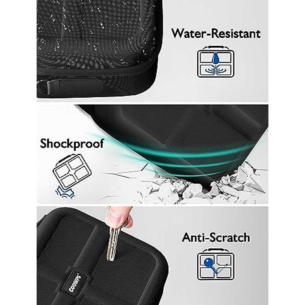 Switch Case for Nintendo Switch and Switch OLED Model, Portable Full Protection Carrying Travel Bag with 18 Game Cards Storage for Switch Console Pro Controller Accessories Black