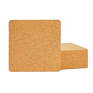 6-Pack Square Cork Trivet, Corkboard Placemats, Cork Hot Pads for Table, Home Kitchen, Hot Pots, Pans, and Kettles, Heat Resistant, Multifunctional (7x7 inches)