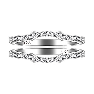 Uloveido 2 Stackable Rings Enhancer for Women 925 Sterling Silver Wedding Engagement Anniversary Promise Rings Enhancer Size 7 Y2191