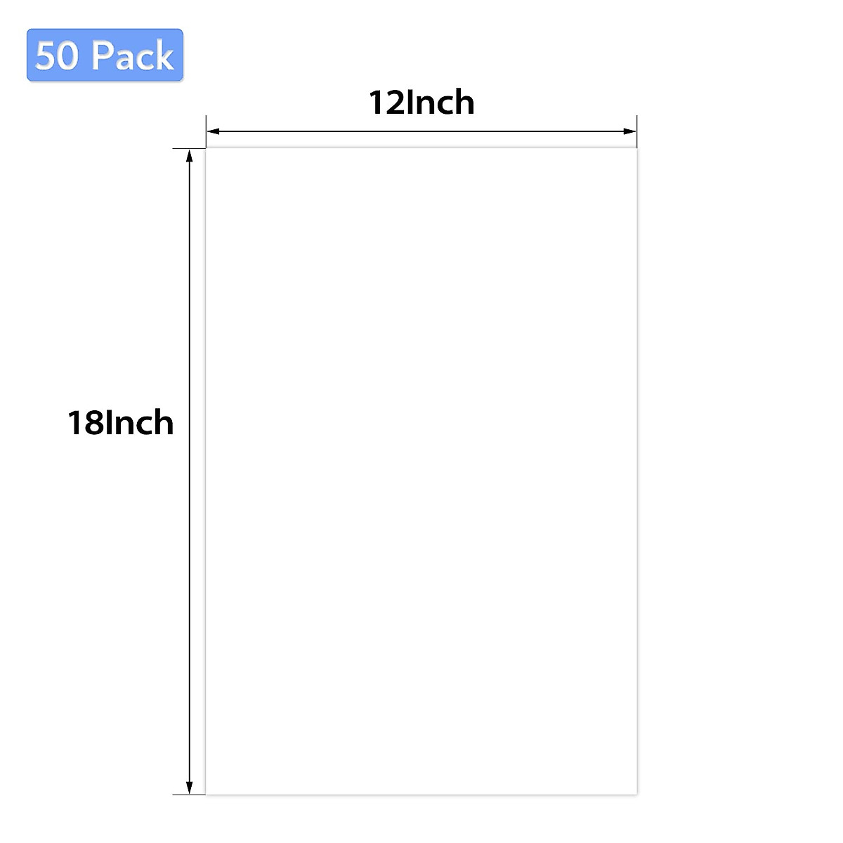 Golden State Art, 12x18 Picture Mat Matte Backerboards for Framing. Pack Contains 50 Backing Boards (White, 50 Pack)