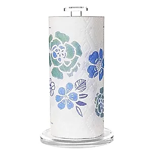 Acrylic Paper Towel Holder, Modern Kitchen Decor Paper Towel Dispenser 13.5" Tall Standing Countertop Paper Towel Holders for Kitchen Organization, Bathroom, Laundry Room, Pool House Made in USA