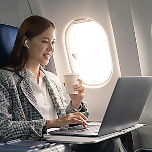 PATIKIL Inflatable Travel Pillow, Lumbar Support Travel Flights Cushion Flocked Air Pillow for Airplane Train Office, Navy Blue