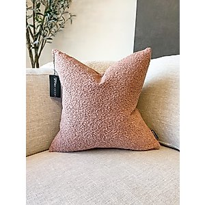 Modish Decor Pillows Bouclé Pillow Cover (18x18, Dusty Rose)