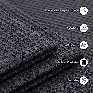 Encasa XO Quick Drying Kitchen Dish Towels Pack of 24 - Cotton - 12x12 in | Ultra Soft & Highly Absorbent Kitchen Hand Dish Cloths for Dishes & Wiping Down Countertops, Appliances and Spills - Grey