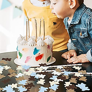 300PCS Teddy Bear Confetti Teddy Bear Baby Shower Table Paper Confetti Table Confetti Sprinkles Boy Girl First Birthday Party Decorations Teddy Bear Baby Shower Decorations Neutral Rustic Party Decor