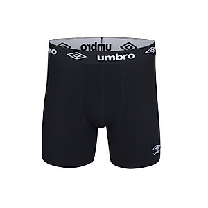 Umbro Men's Standard Cotton Boxer Briefs, Red/Light Grey/Black, X-Large