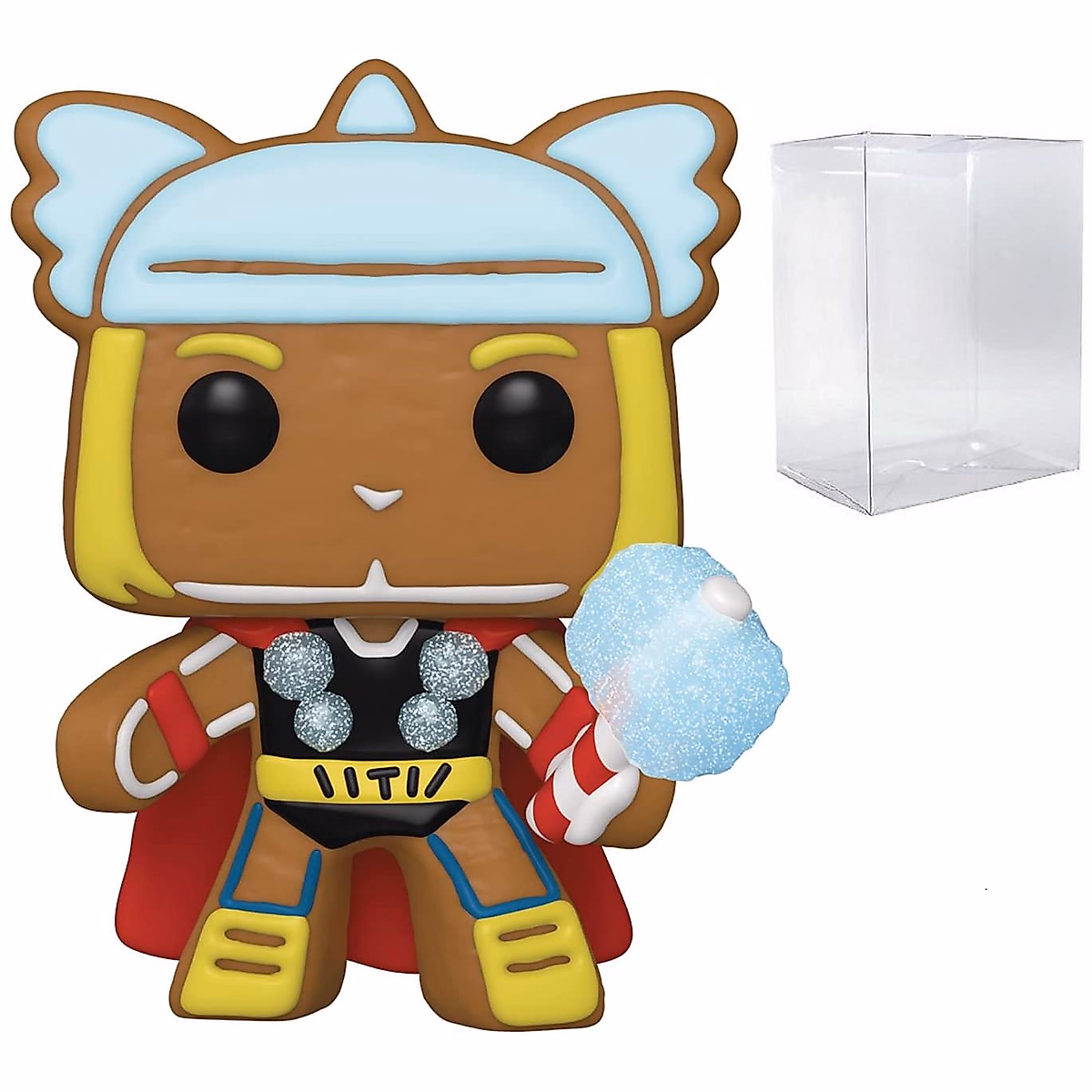 Funko POP Marvel: Holiday - Gingerbread Thor Pop! Vinyl Figure (Bundled with Compatible Pop Box Protector Case), Multicolored, 3.75 inches
