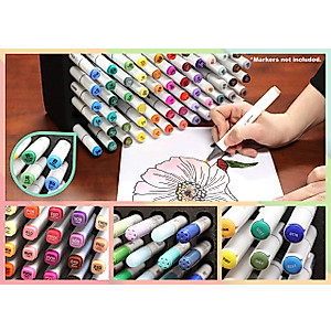 Polar Whale Art Marker Storage Tray Organizer Pen Pencil Brush Storage Design Stand Supply Horizontal Storage Non-Scratch Non-Rattle Washable Compatible with Copic and More Holds 72