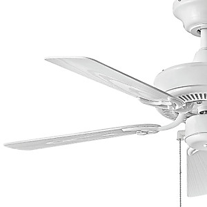 Hinkley Cabana 36" Small Outdoor Ceiling Fan No Light - Wet Rated Outdoor Ceiling Fans for Patios - Low Profile Ceiling Fan Without Light, Appliance White
