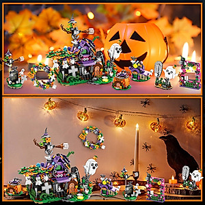 Halloween Building Set for Kids -Halloween Toys Ghost Pumpkin Building Kit for Kids Party Favors for Goodie Bags Stuffers for Boys & Girls 6 up