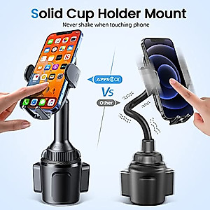 Cup Holder Phone Mount Wireless Car Charger 15W Qi Fast Charging Cup Holder Adjustable Cupholder Phone Holder Charger for Car with QC 3.0 Adapter Compatible with iPhone13/13Pro/Max All Smart Phones