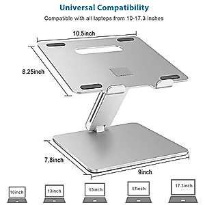 B-Land Laptop Stand, Ergonomic Adjustable Laptop Holder Laptop Riser Aluminum Notebook Computer Holder Stand Compatible with MacBook, Air, Pro, Dell XPS, Samsung, Lenovo, Alienware All Laptops 10-17"